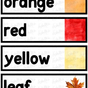 Word Cards, Word Cards for Kids, Word Cards for Children, Fall Word ...