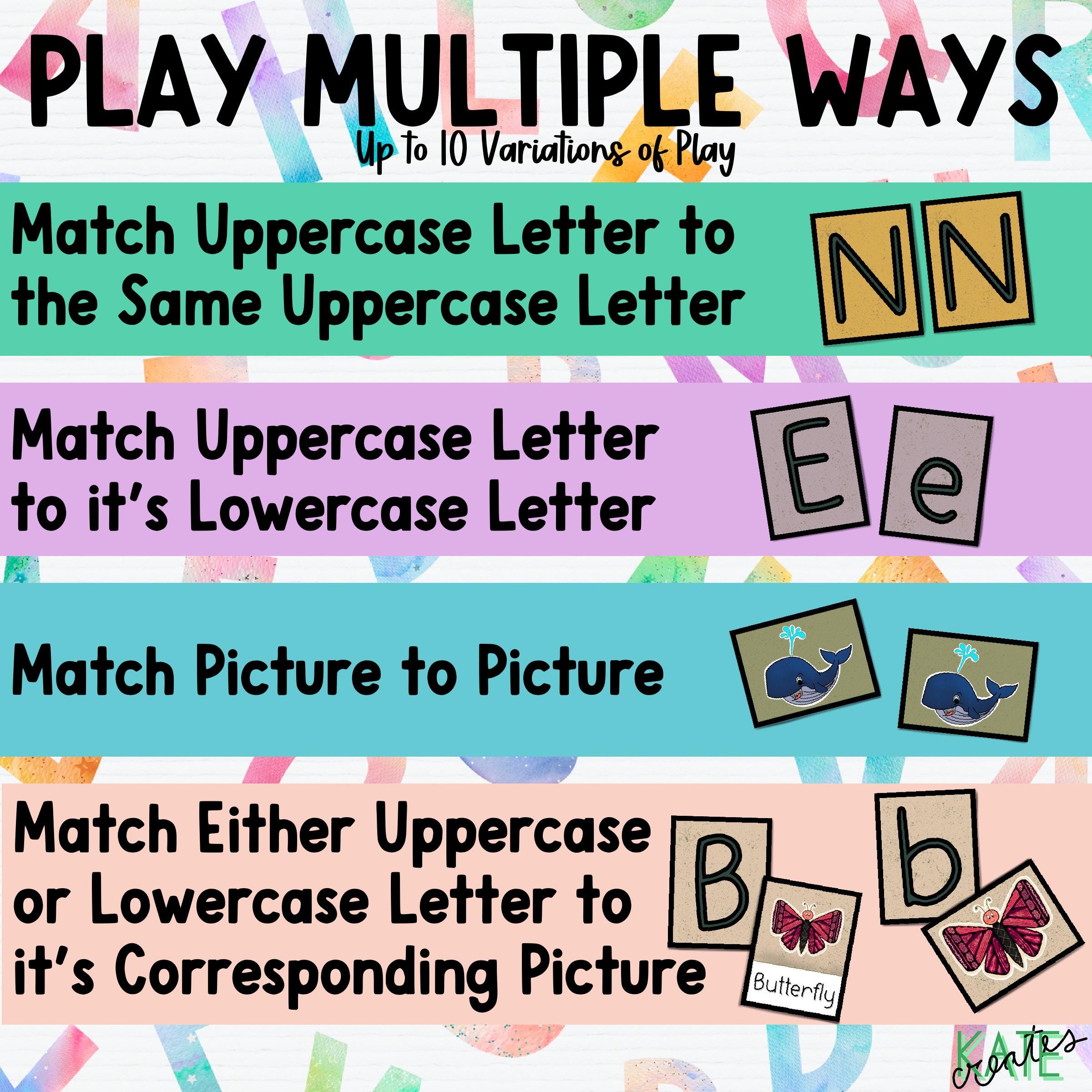 Alphabet Matching Game: Pre-k Letter Activity (printable PDF) - Etsy