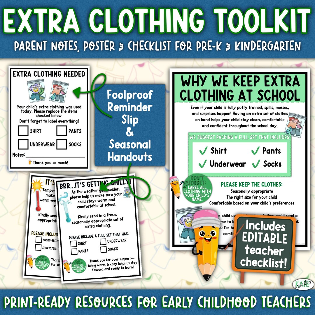 Teacher Extra Clothing Toolkit: Classroom Organization Checklist (PDF ...