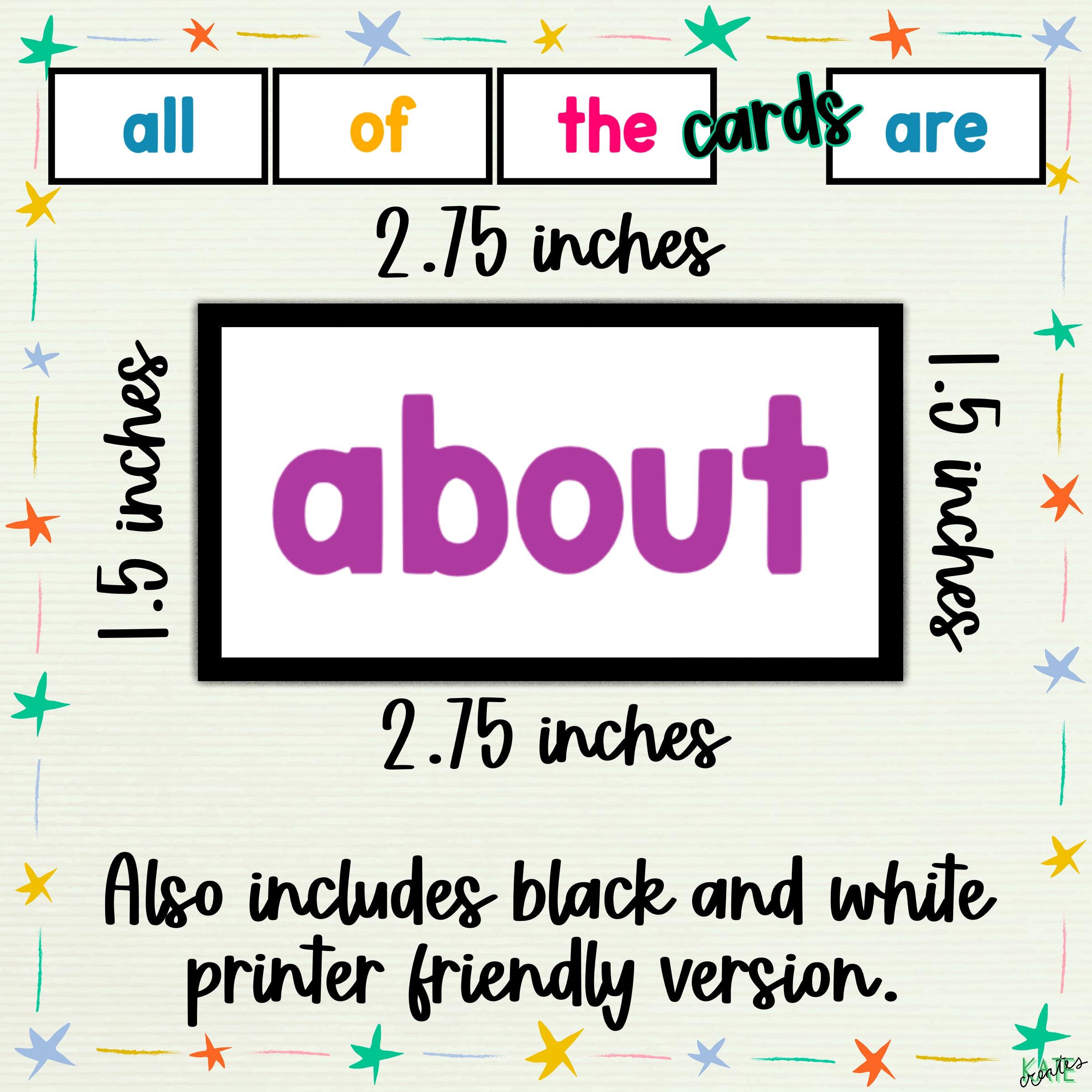 Printable Dolch Sight Word Flashcards, Kindergarten Learning, High ...