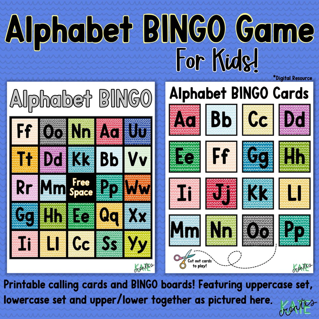 Kids Alphabet Bingo Printable | Educational Game for Preschool ...
