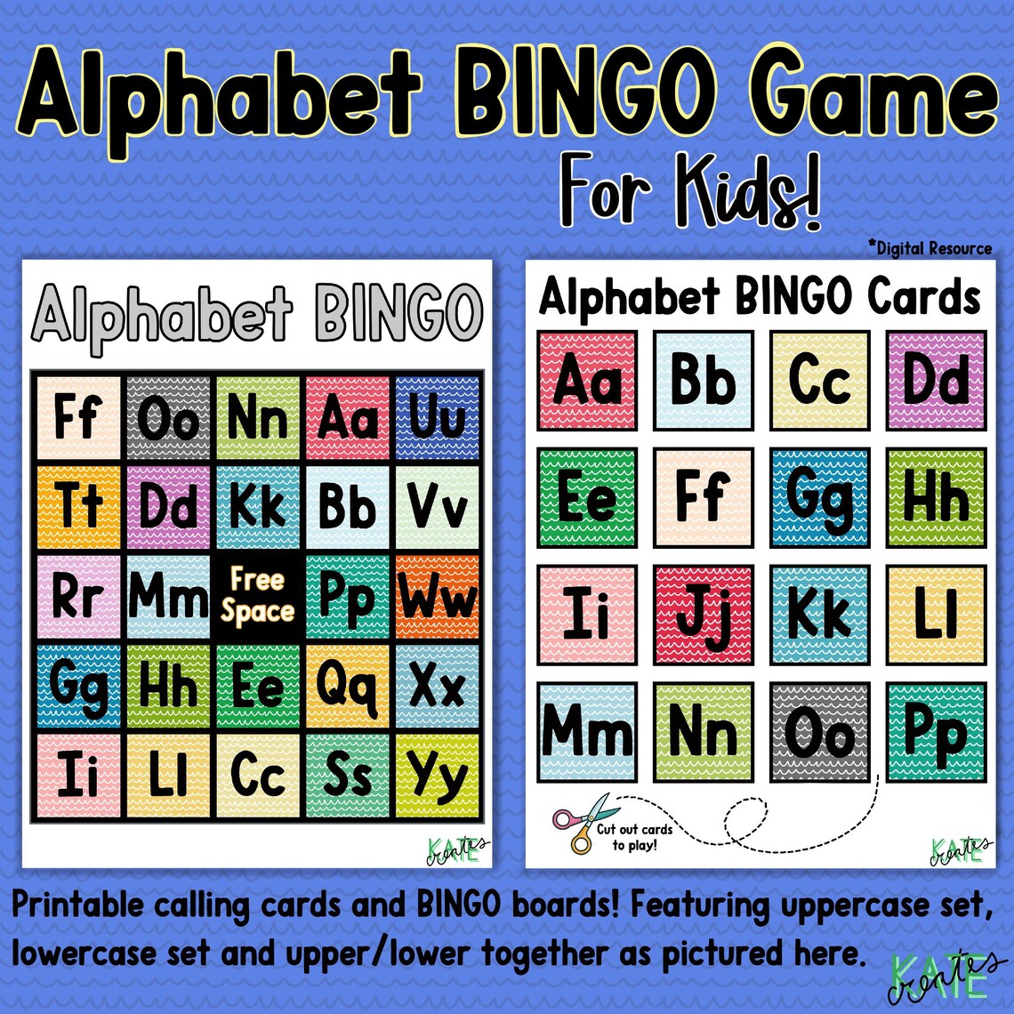 Kids Alphabet Bingo Printable | Educational Game for Preschool ...