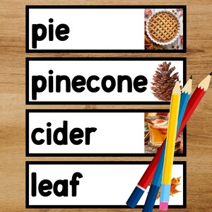 Word Cards, Word Cards for Kids, Word Cards for Children, Fall Word ...