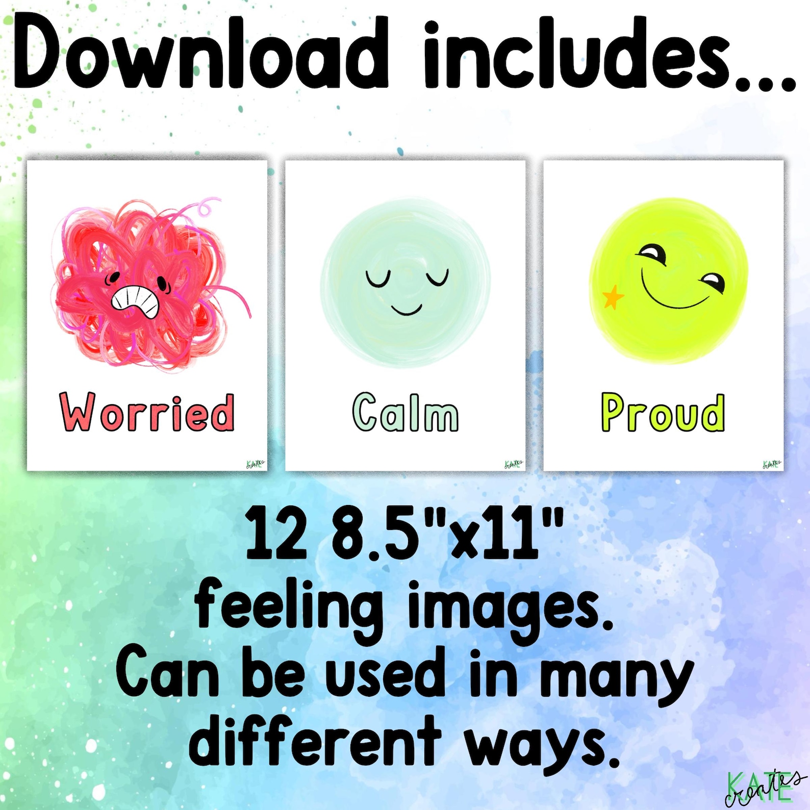 Feelings Chart for Preschool, Emotional Regulation Cards for Kids ...