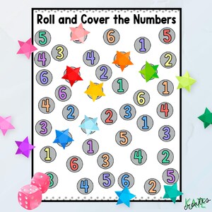 Preschool Math Game: Number Recognition Dice Activity (digital PDF ...