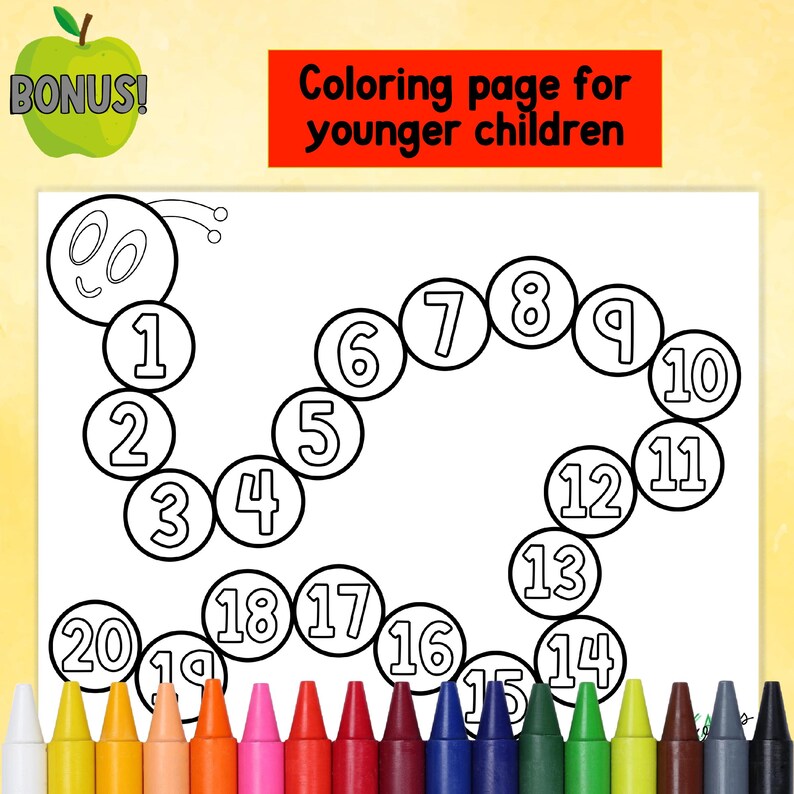 Caterpillar Number Sequencing Game – Preschool Math Center (digital) - Etsy