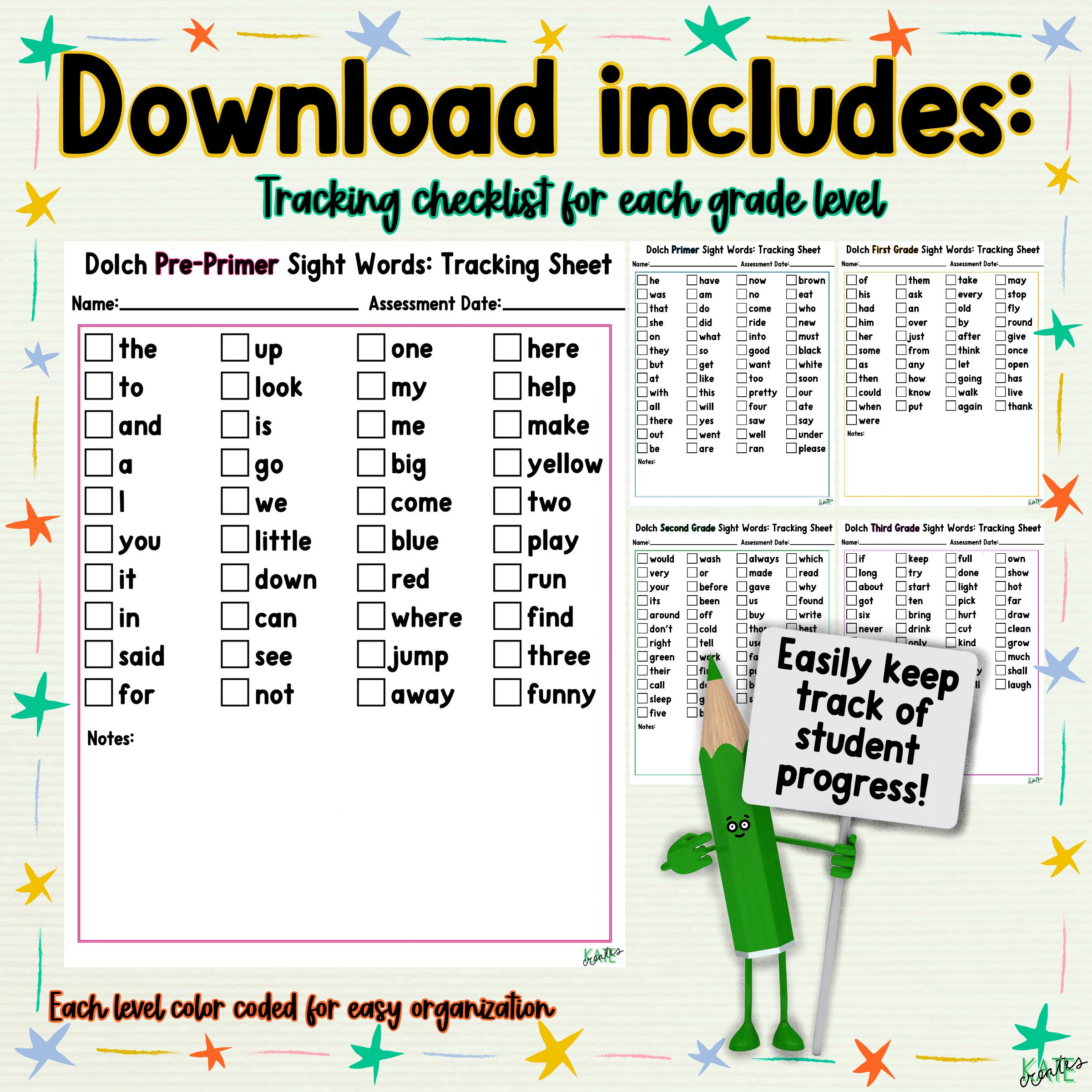 Printable Dolch Sight Word Flashcards, Kindergarten Learning, High ...