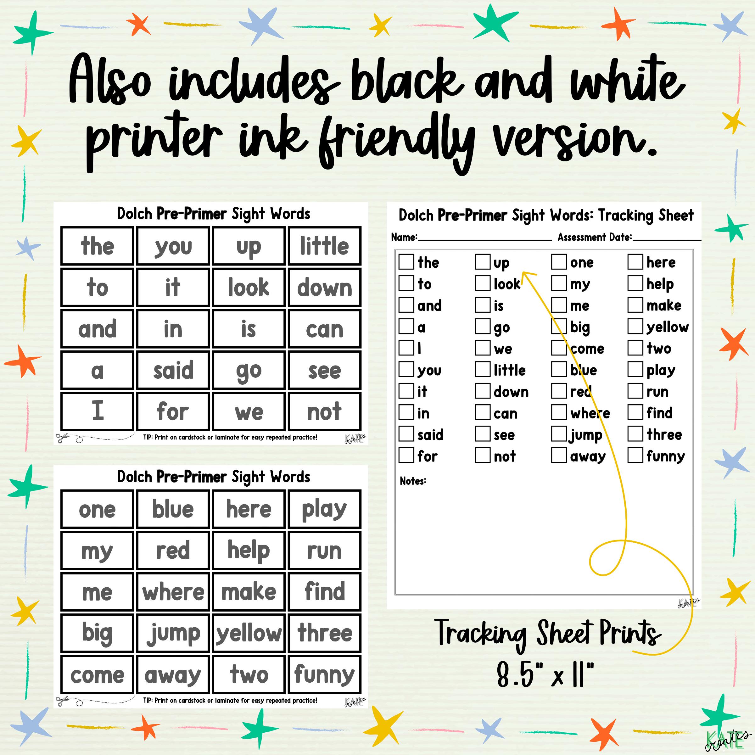 Printable Dolch Sight Word Flashcards, Kindergarten Learning, High ...