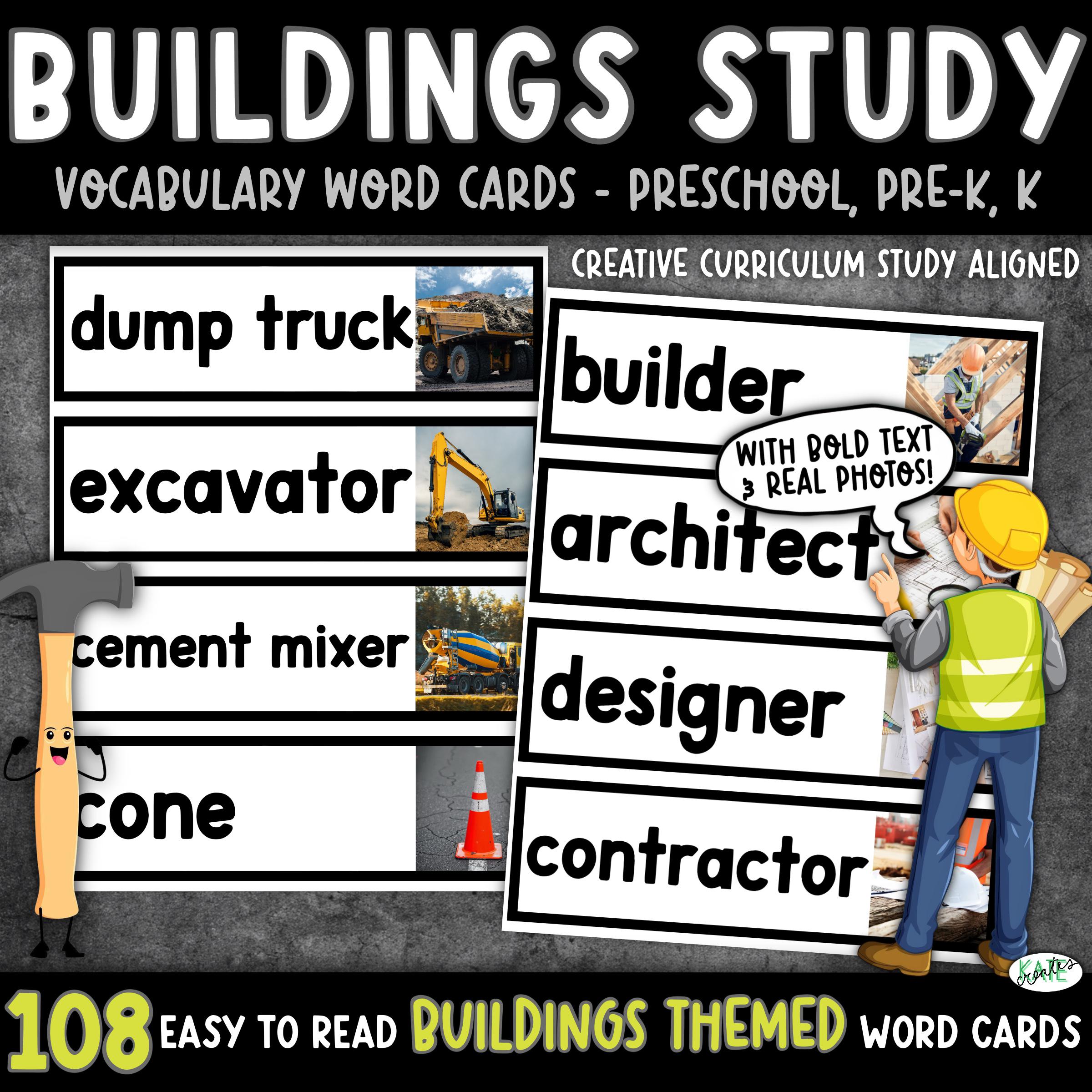 Building Study Vocabulary Cards: Prek-kindergarten Early Writing (PDF ...