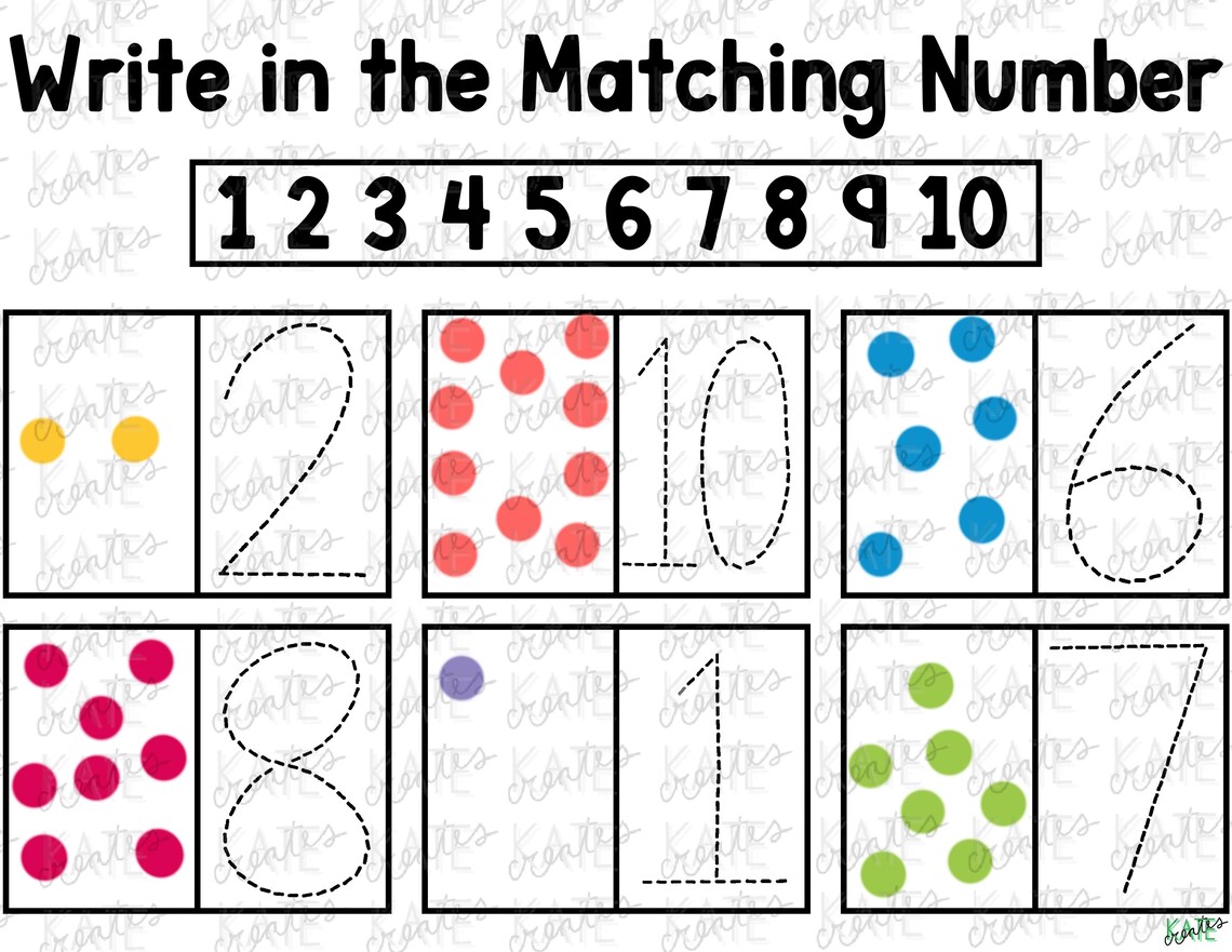 Number Counting Worksheet: Dot Counting & Tracing (PDF Download) - Etsy