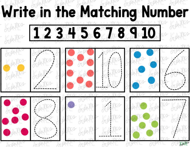 Number Counting Worksheet: Dot Counting & Tracing (PDF Download) - Etsy