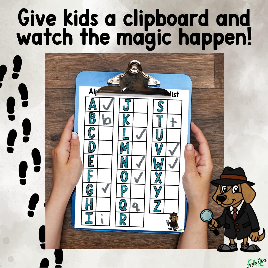Prek Alphabet Detective Activity, Letter Identification Checklist Game ...