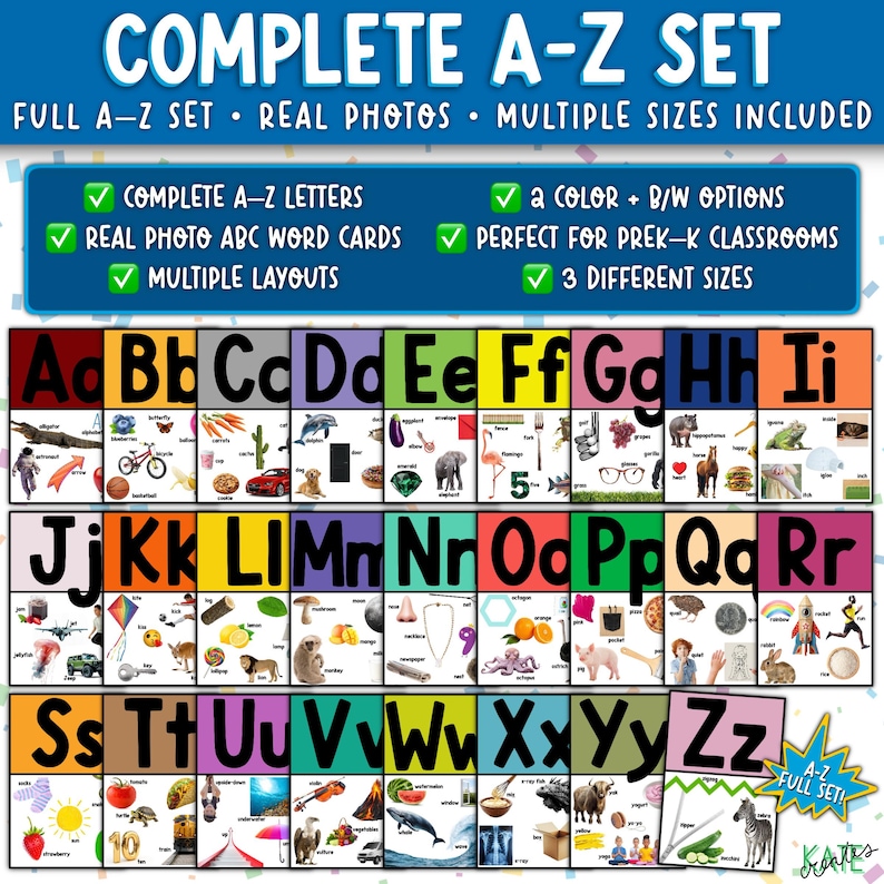Alphabet Wall Chart | Real Photo ABC Posters | Preschool Classroom ...