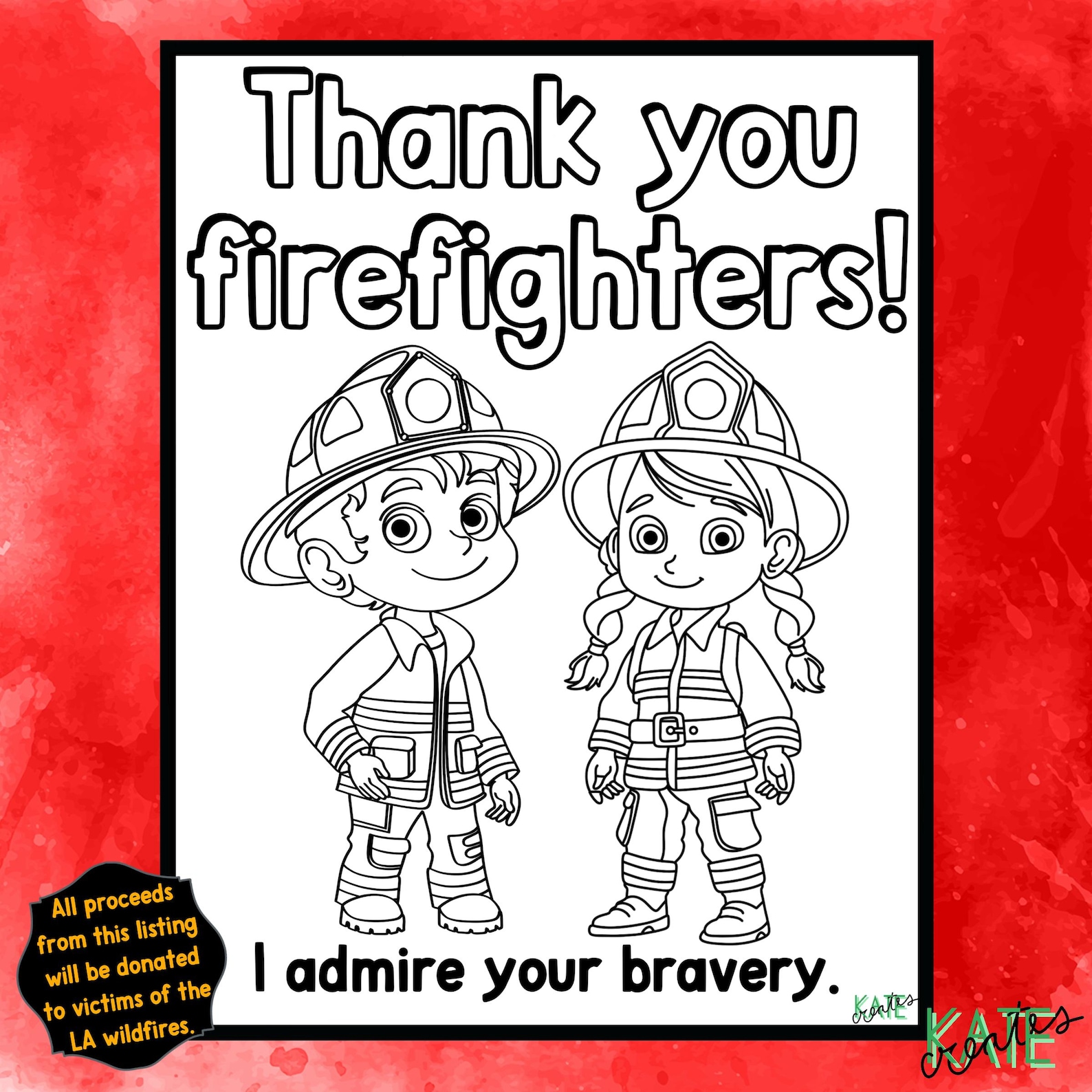 Firefighter Appreciation Printable Coloring Pages | Thank You Notes ...