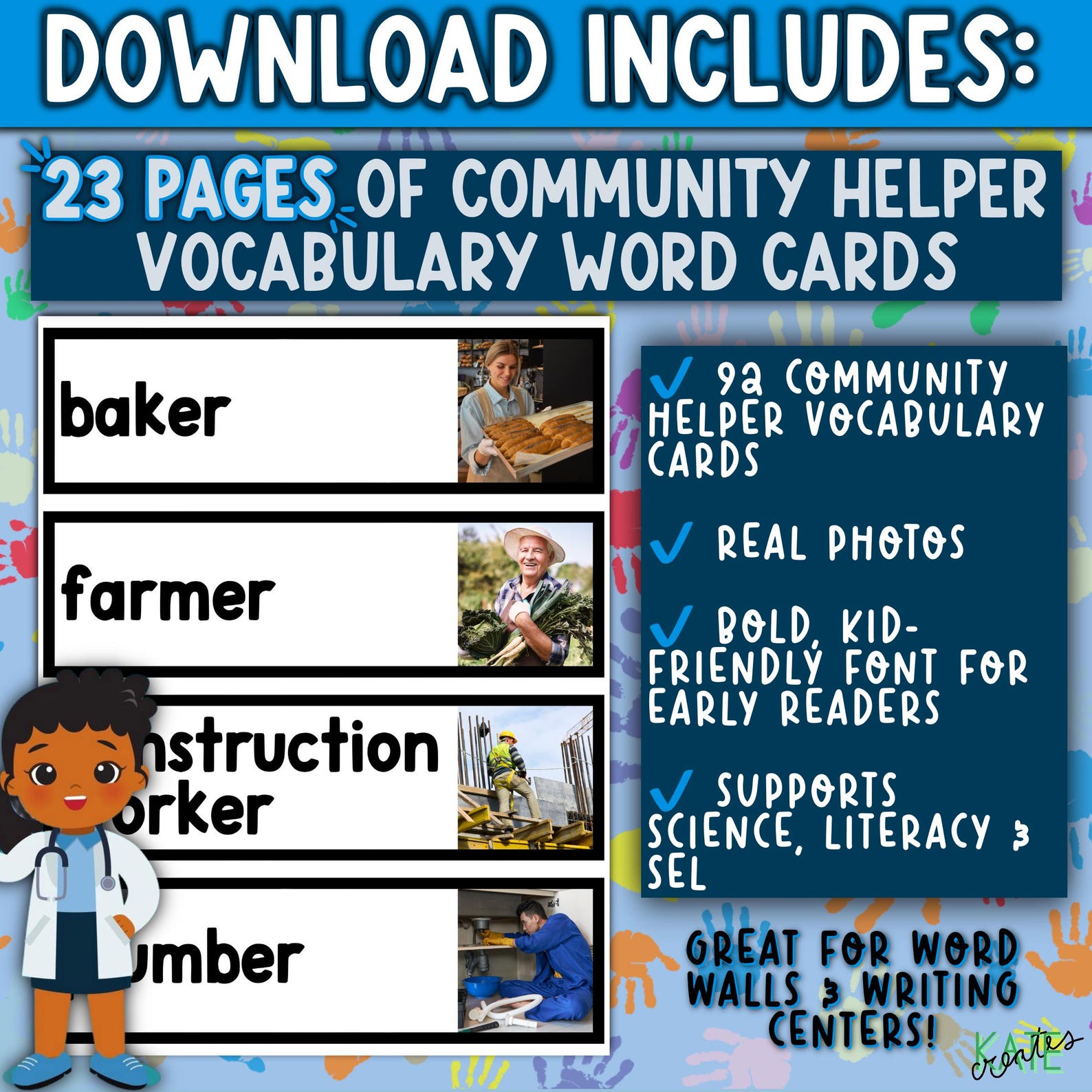 Community Helpers Word Cards: Real Photo Vocabulary for Preschool ...