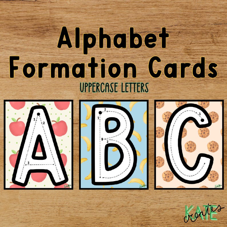 Alphabet Tracing Flashcards: Uppercase Letter Writing Tool (digital PDF ...