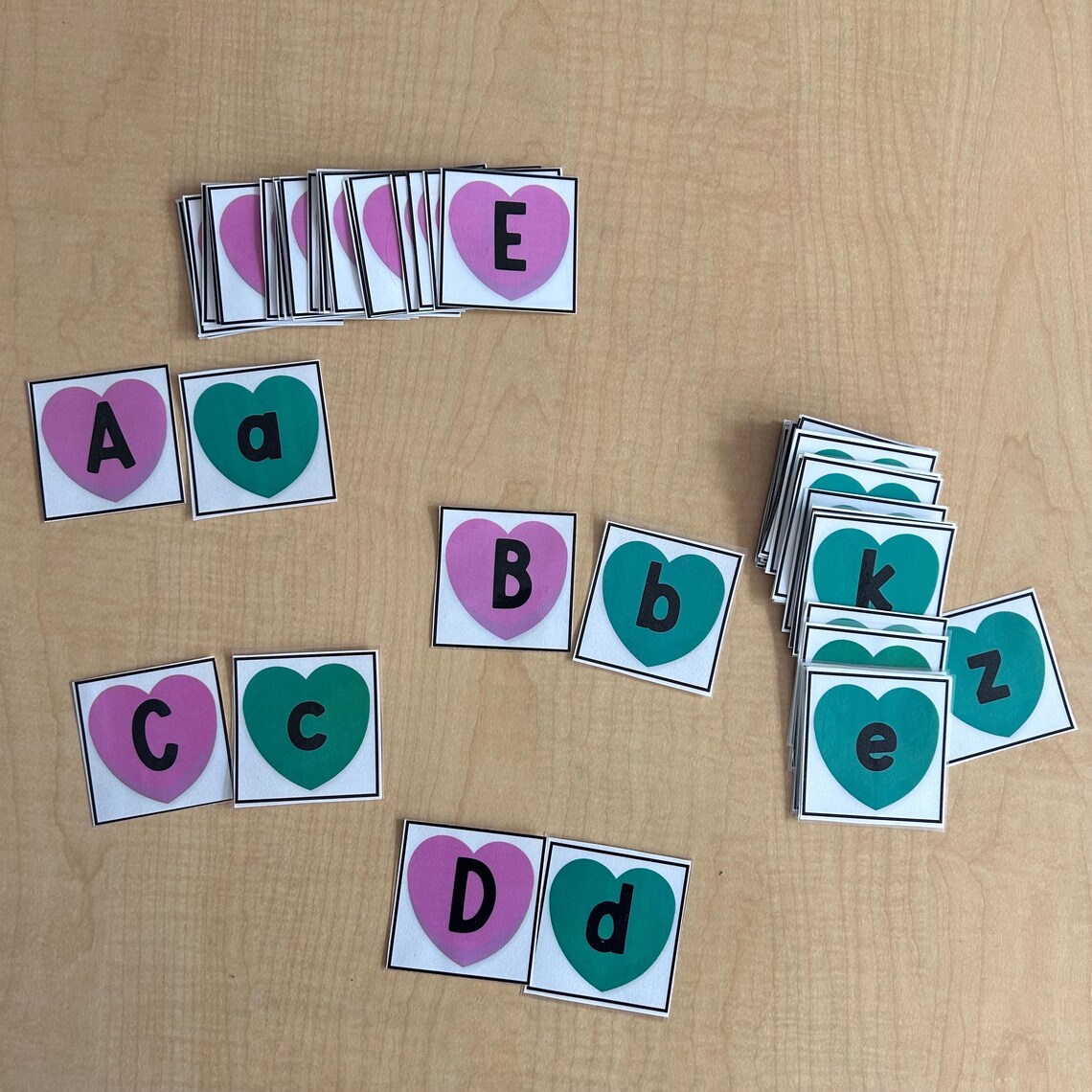 Valentine Alphabet Flashcards: Heart Letter Cards (digital Download) - Etsy