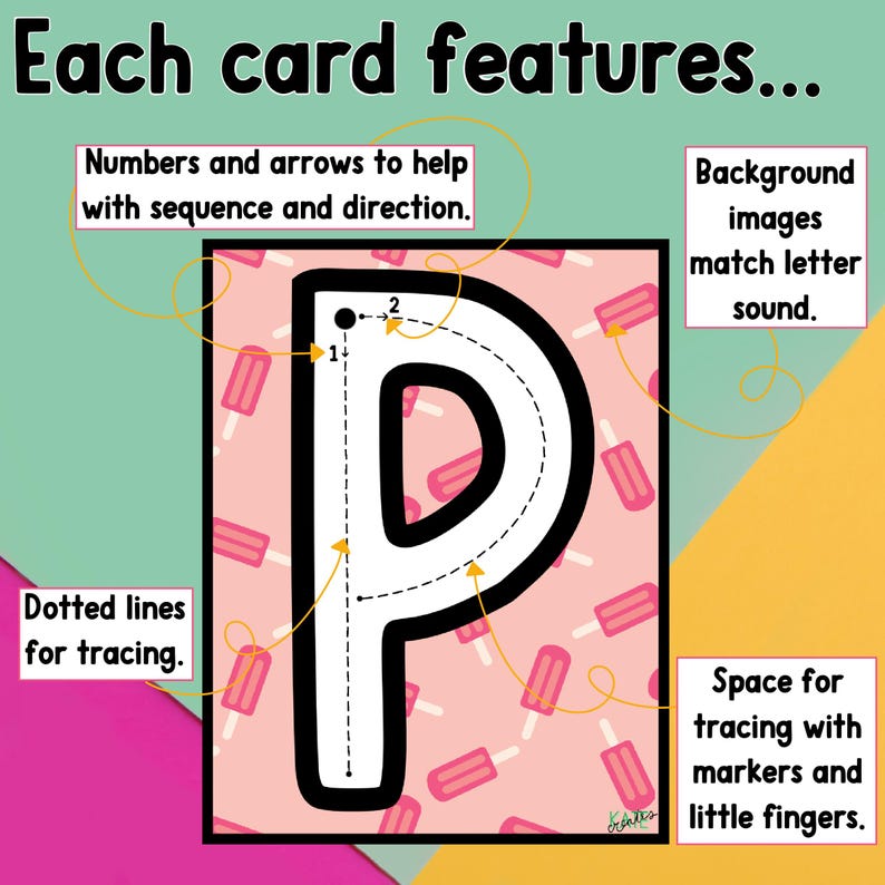 Alphabet Tracing Flashcards: Uppercase Letter Writing Tool (digital PDF ...