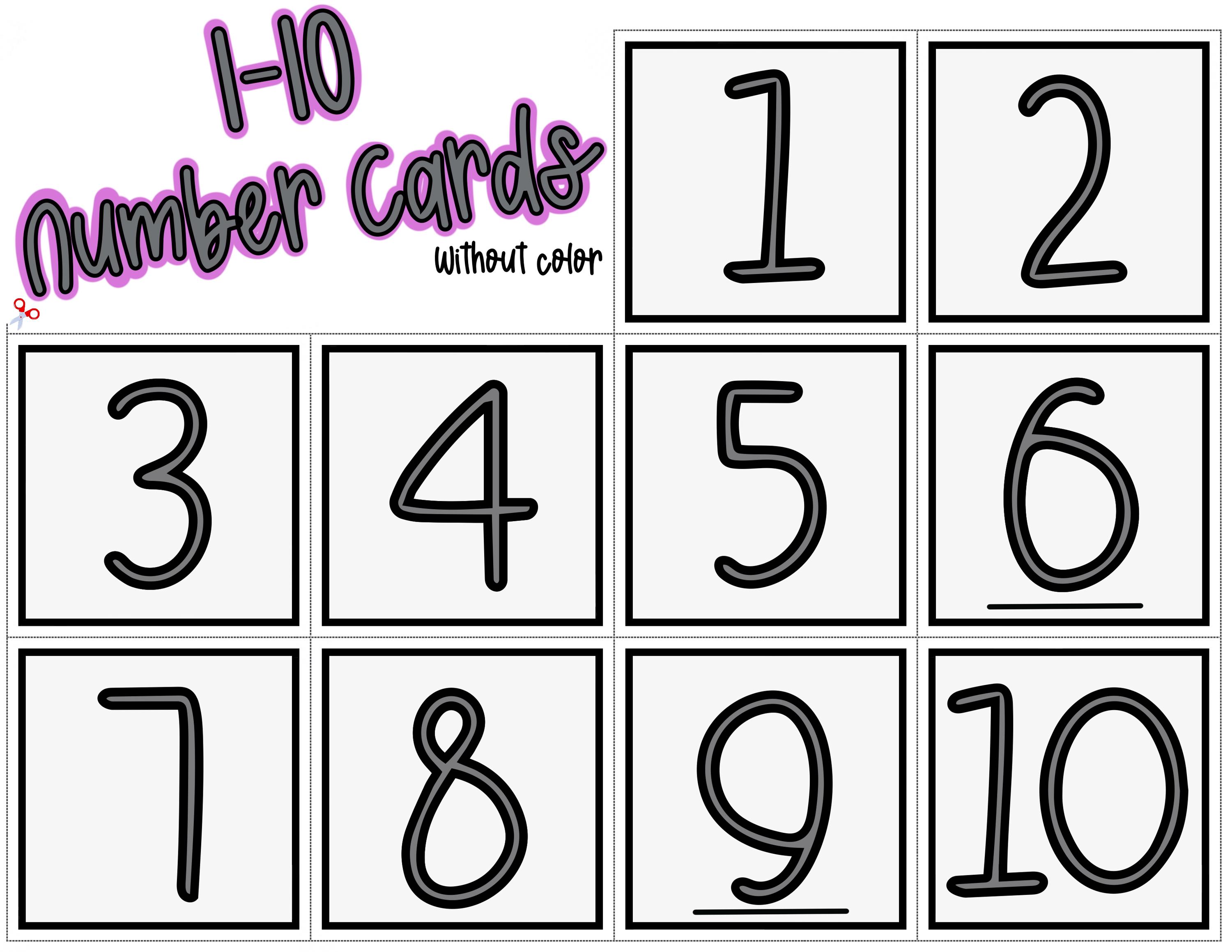 Number Cards for Kids, Numbers 1-10, Heart Matching Game, Use in ...