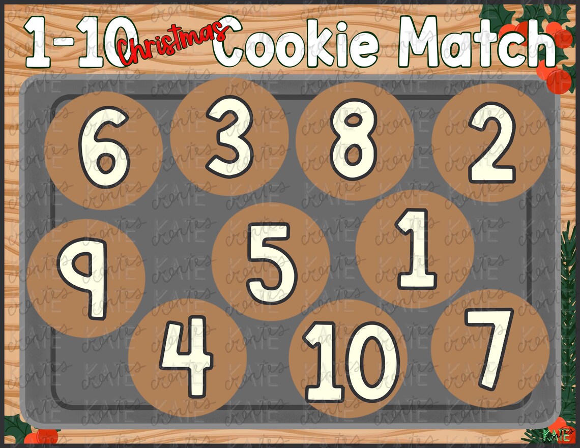 Christmas Cookie Theme Math Game for Kid | Festive Printable Counting ...