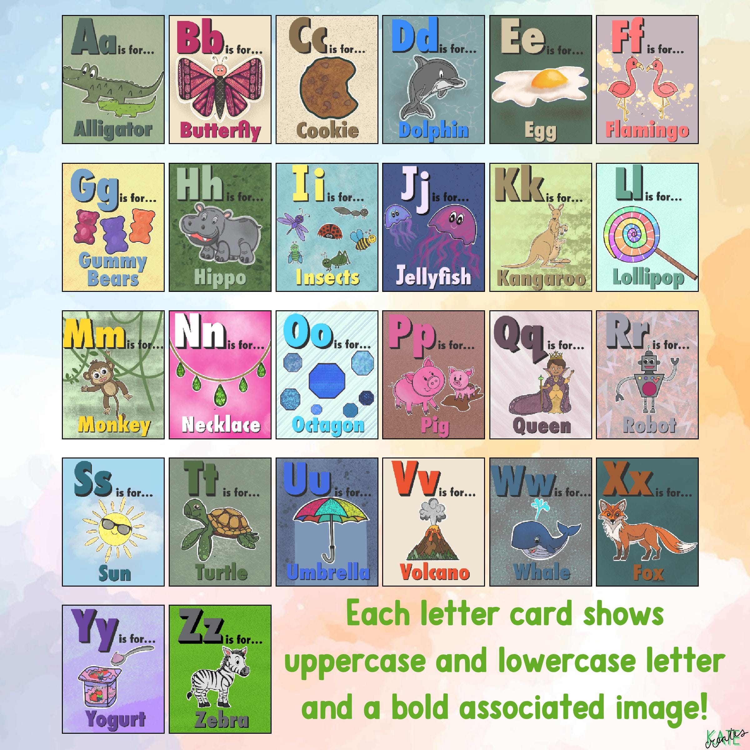 Alphabet Printables: A-Z Classroom Posters, Uppercase & Lowercase (PDF ...