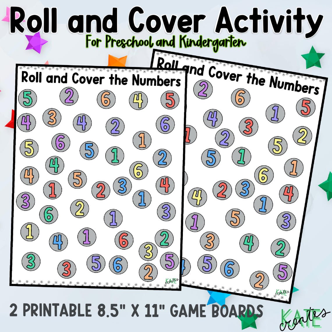 Preschool Math Game: Number Recognition Dice Activity (digital PDF ...