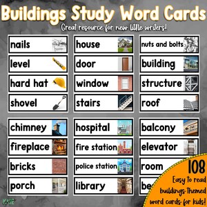 Buildings Study Creative Curriculum Building Unit of Study, Word Cards ...