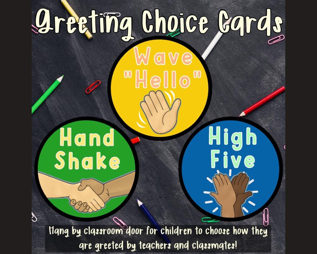 Greeting Choice Cards, Classroom Sign, Greeting Sign, Classroom ...