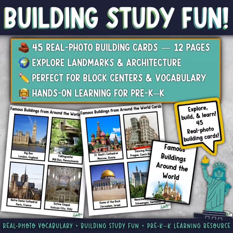 Famous Buildings & Landmarks, Prek Creative Curriculum Building Study ...