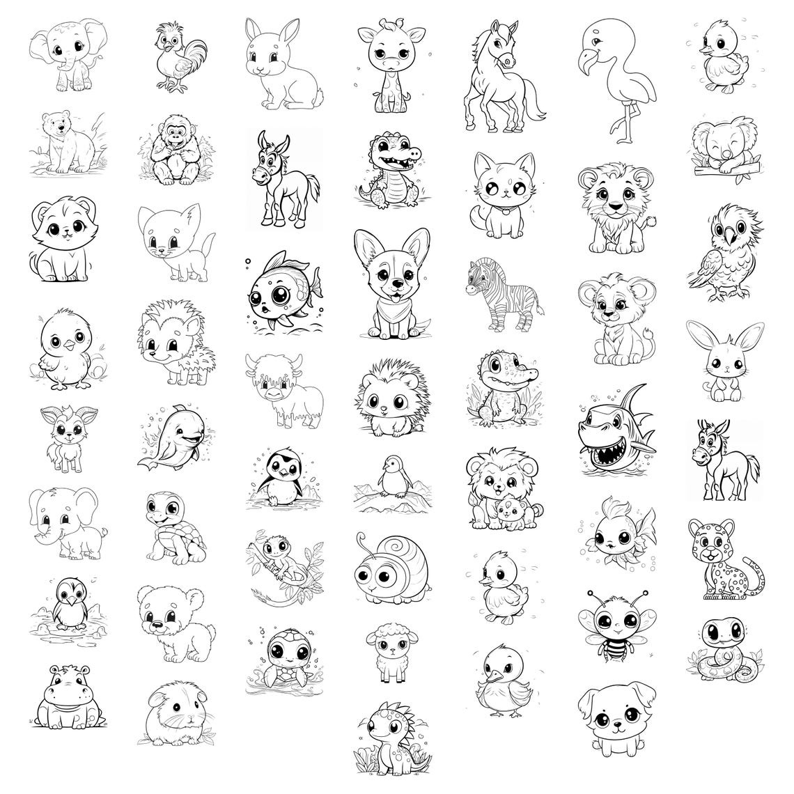 50 Wild, Farm & Pet Animals Coloring Pages for Kids | Farm Coloring ...