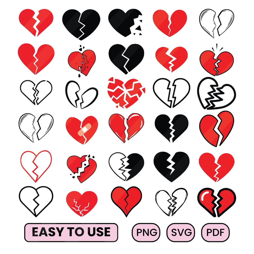 Broken Heart Svg , Broken Heart Clipart , Heart Svg, Broken Heart Svg ...
