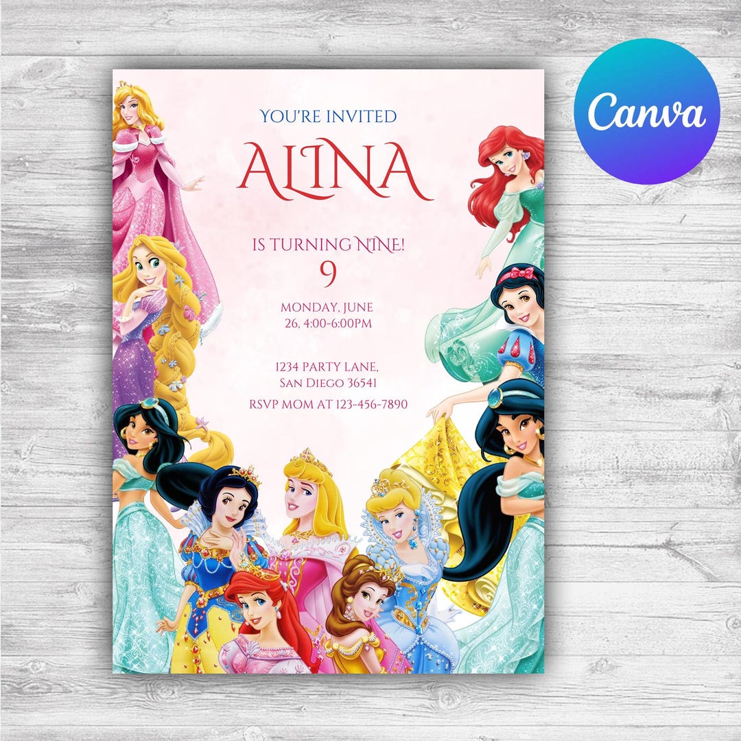 Princess Birthday Invitation Princess Invitation Princess Party ...