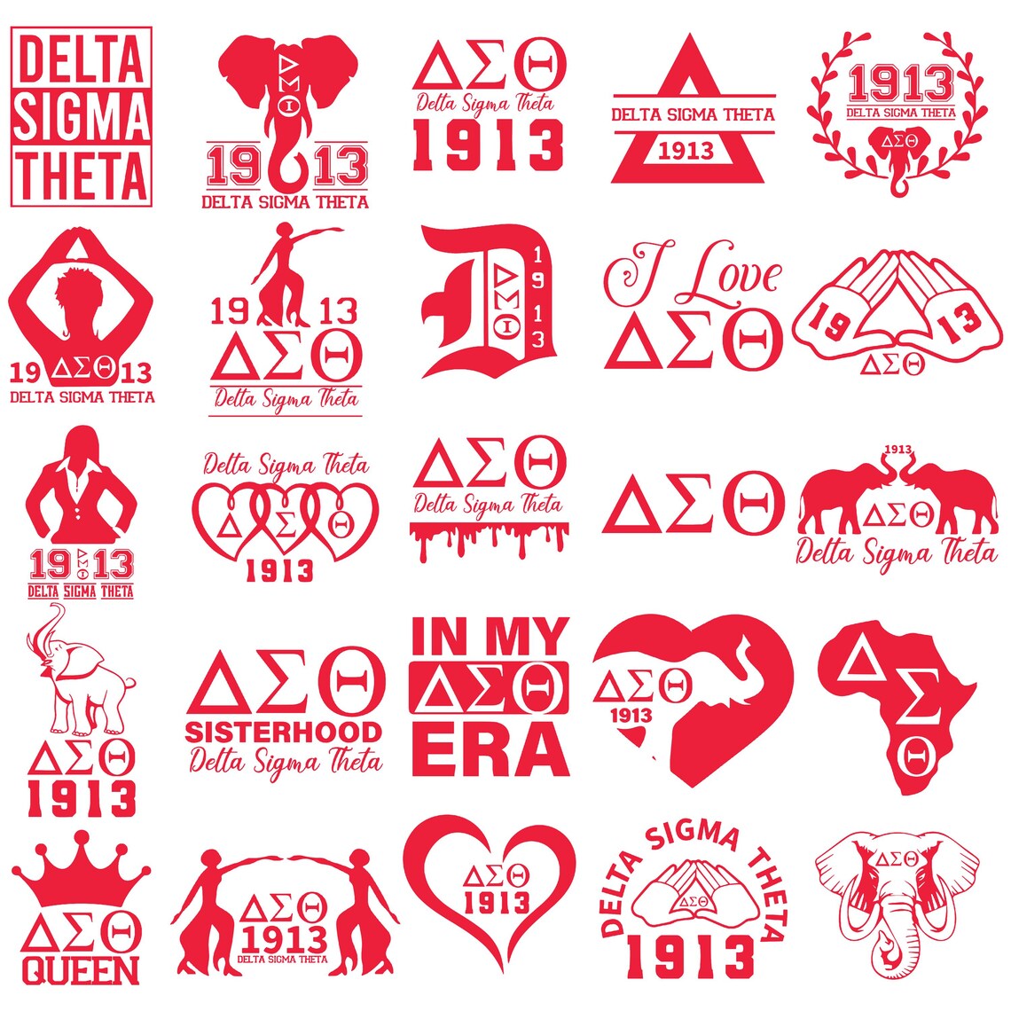 Delta Sigma Theta Svg Png Bundle, 1913 Hand Sign Cut Files, Delta Sigma ...