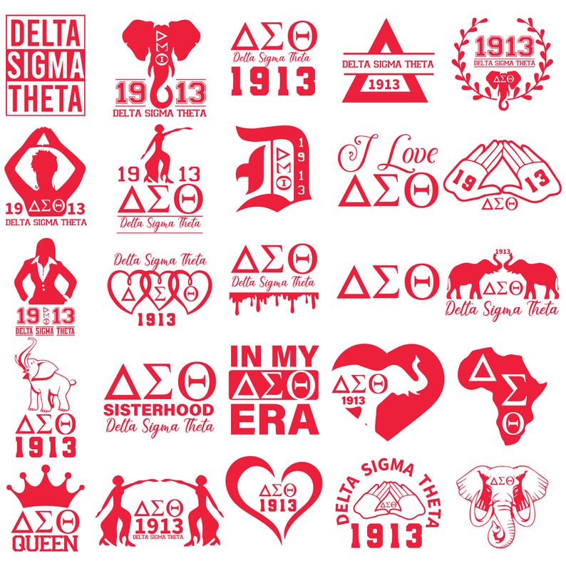 Delta Sigma Theta Svg Png Bundle, 1913 Hand Sign Cut Files, Delta Sigma ...