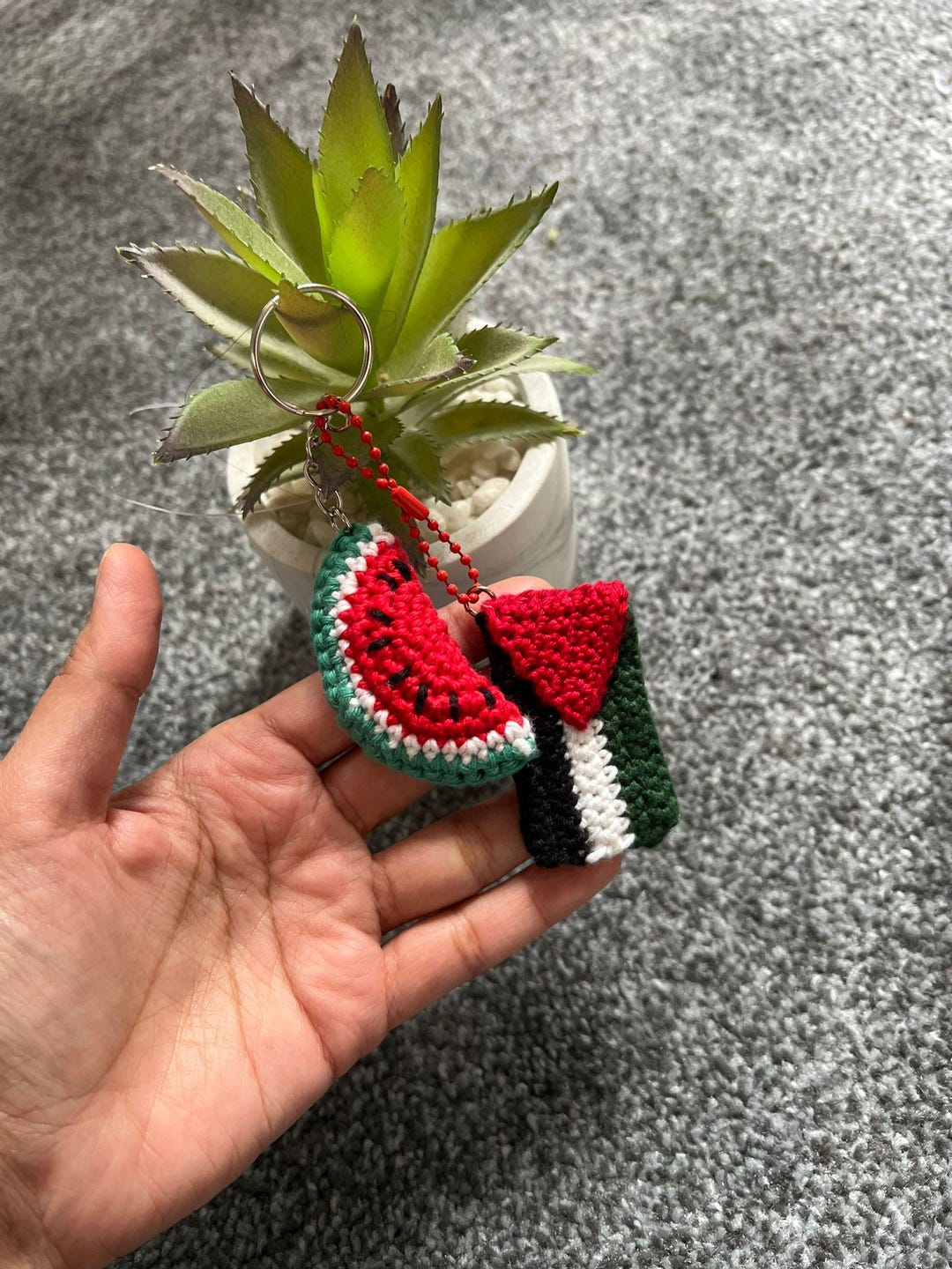 Crochet Watermelon and Palestine Flag Keychain Bundle - Etsy
