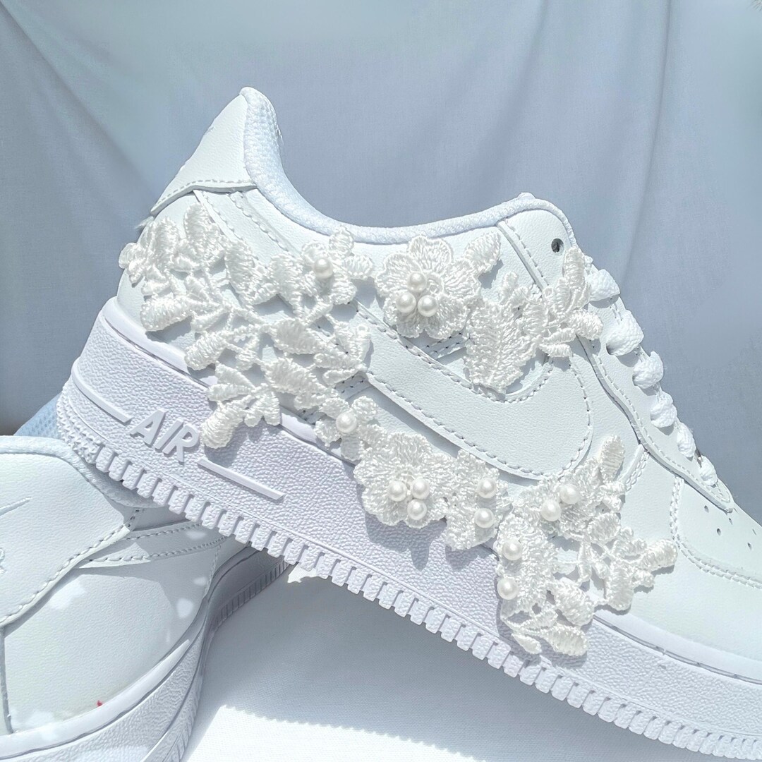 Personalised Embroidered Wedding Air Force 1 AF1 Trainers for Bride ...