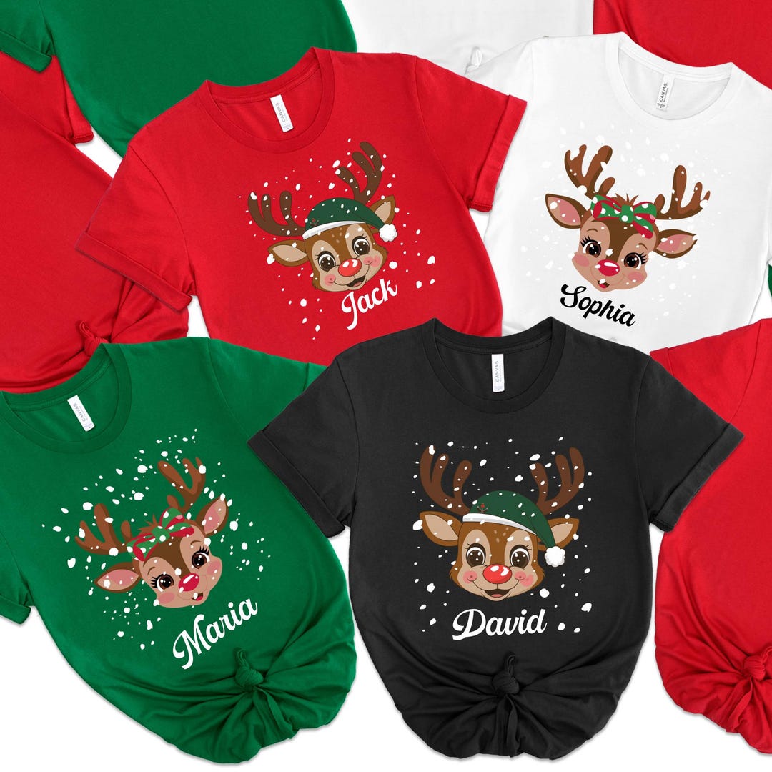 Custom Reindeer Toddler Shirt, Custom Name Kids T-shirt, Custom Cute ...