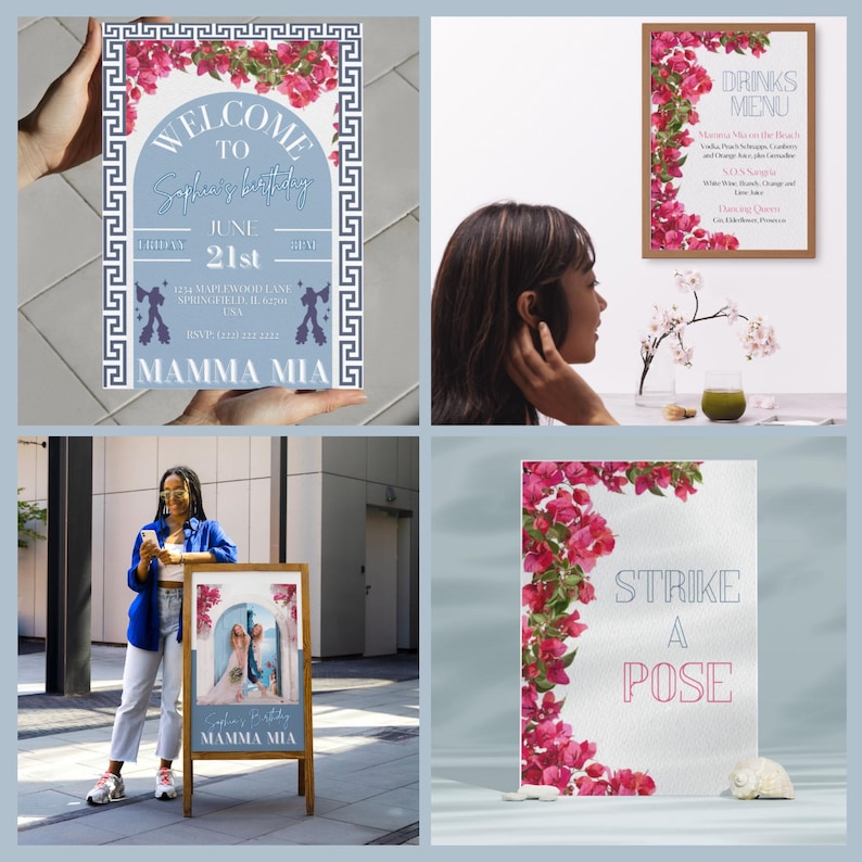 Mamma Mia Party Ideas and Printable's | Editable Digital Party ...