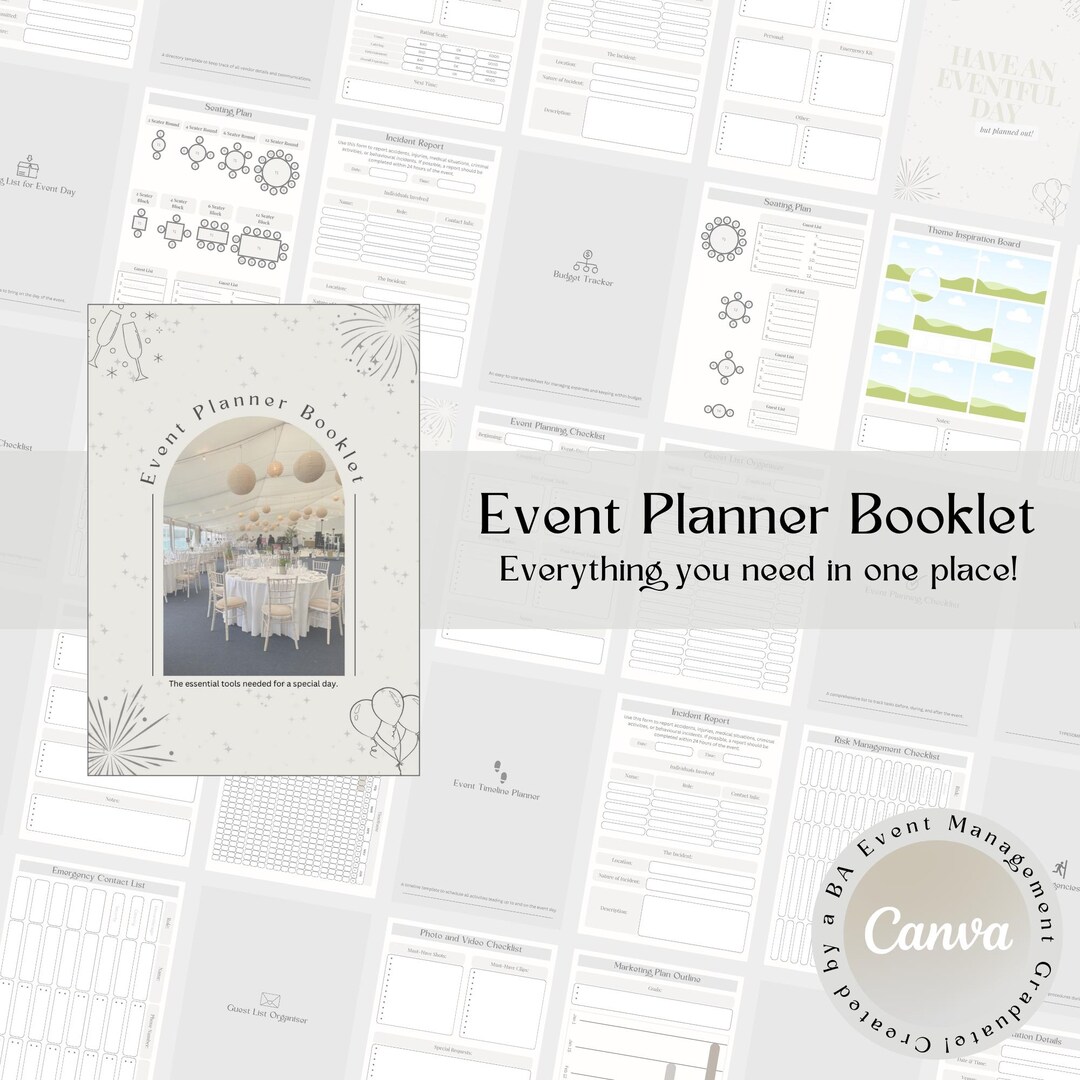 Editable Event Planner Booklet Wedding, Birthday & Party Planning Guide ...