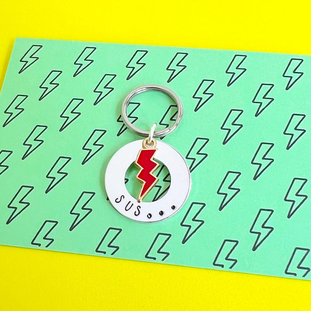 Sus... Keyring With Lightning Bolt Charm, Gen Z Gift for Friend, Best ...