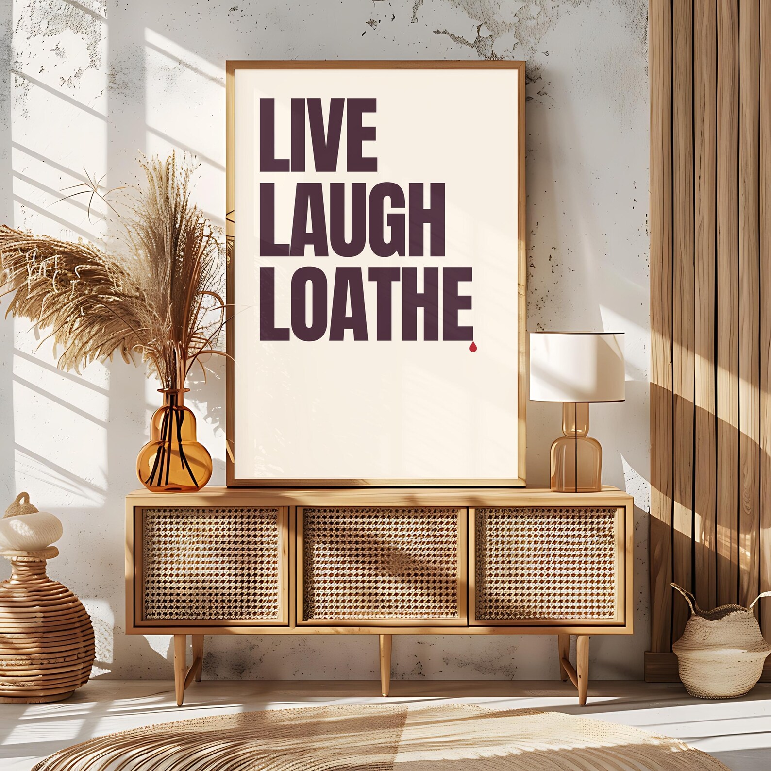 Live Laugh Loathe Poster Satan Wall Art Please Leave by 9pm Sign ...