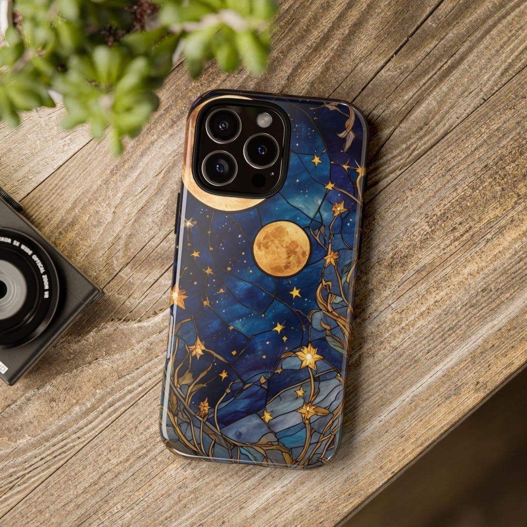 Stained Glass Celestial Night Sky Phone Case for iPhone Pixel Samsung ...