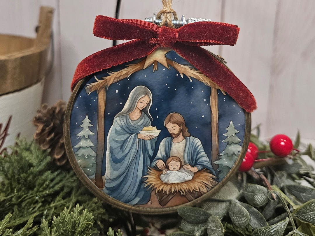 Nativity Christmas Ornament, Family Keepsake, Religious Christmas ...