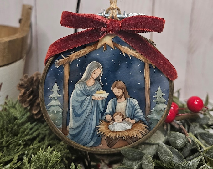 Nativity Scene Christmas Ornament - Religious Christmas Ornament ...
