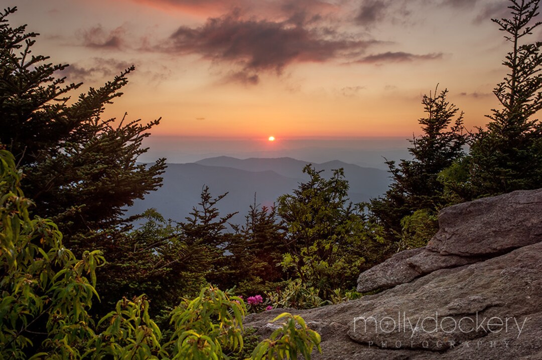 Blue Ridge Sunset - Mountain Sunset - Blue Ridge Mountains, Mt Craig ...