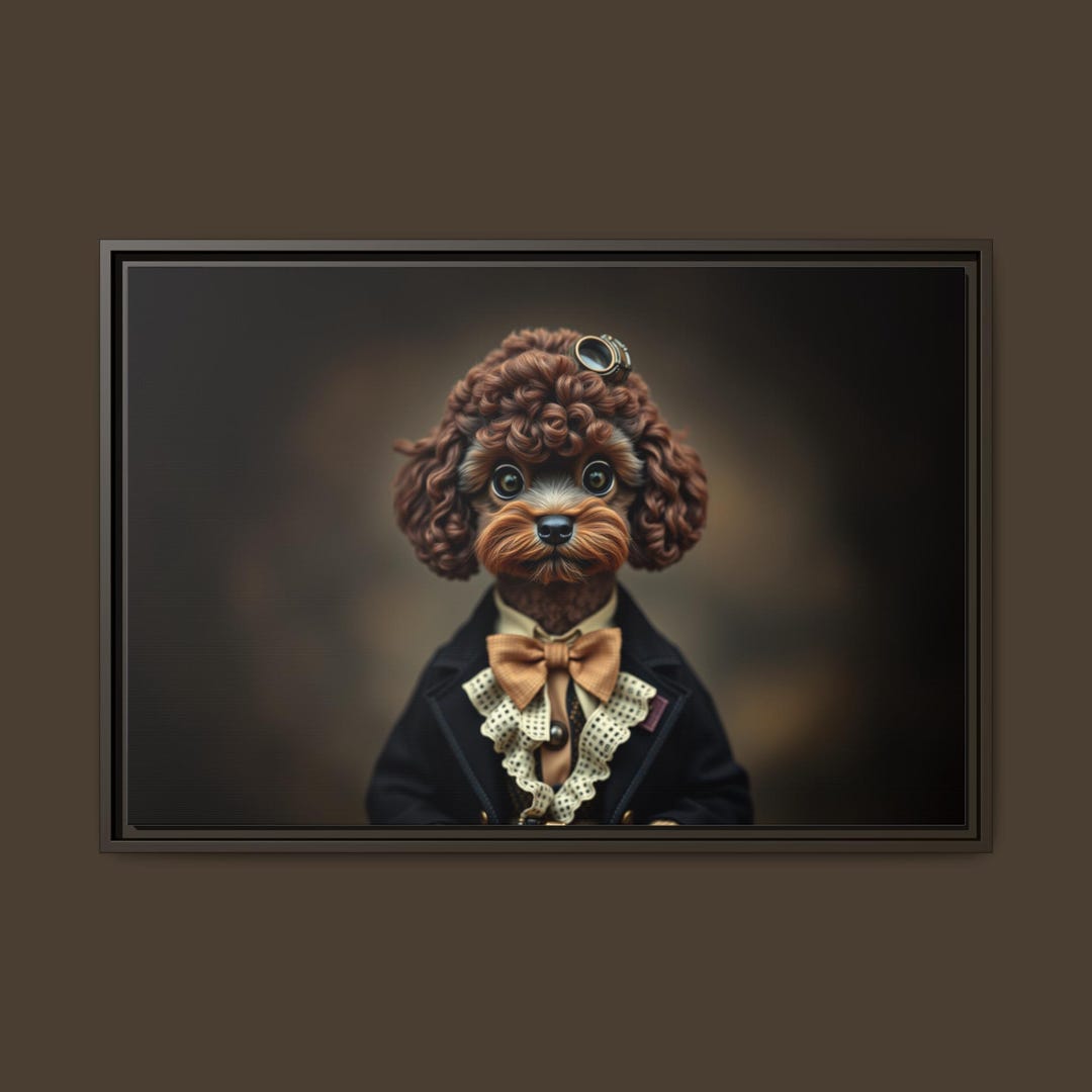 Poodle Kingdom Elegant Gothic Poodle Art Matte Canvas, Framed multi ...