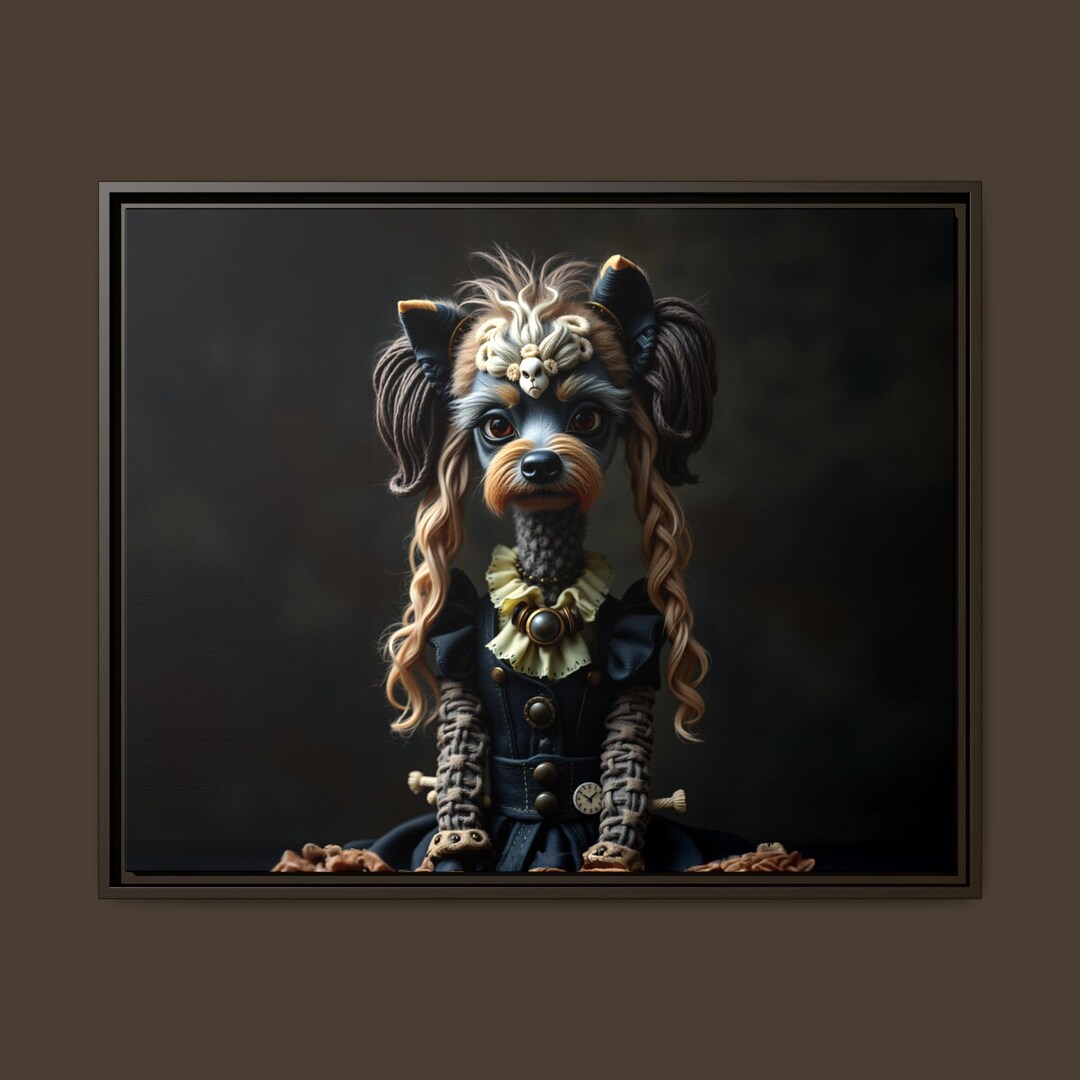 Poodle Kingdom Elegant Gothic Poodle Art Matte Canvas, Framed multi ...