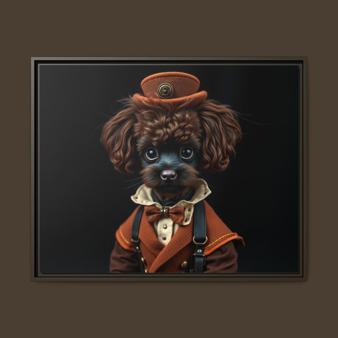Poodle Kingdom Elegant Gothic Poodle Art Matte Canvas, Framed multi ...