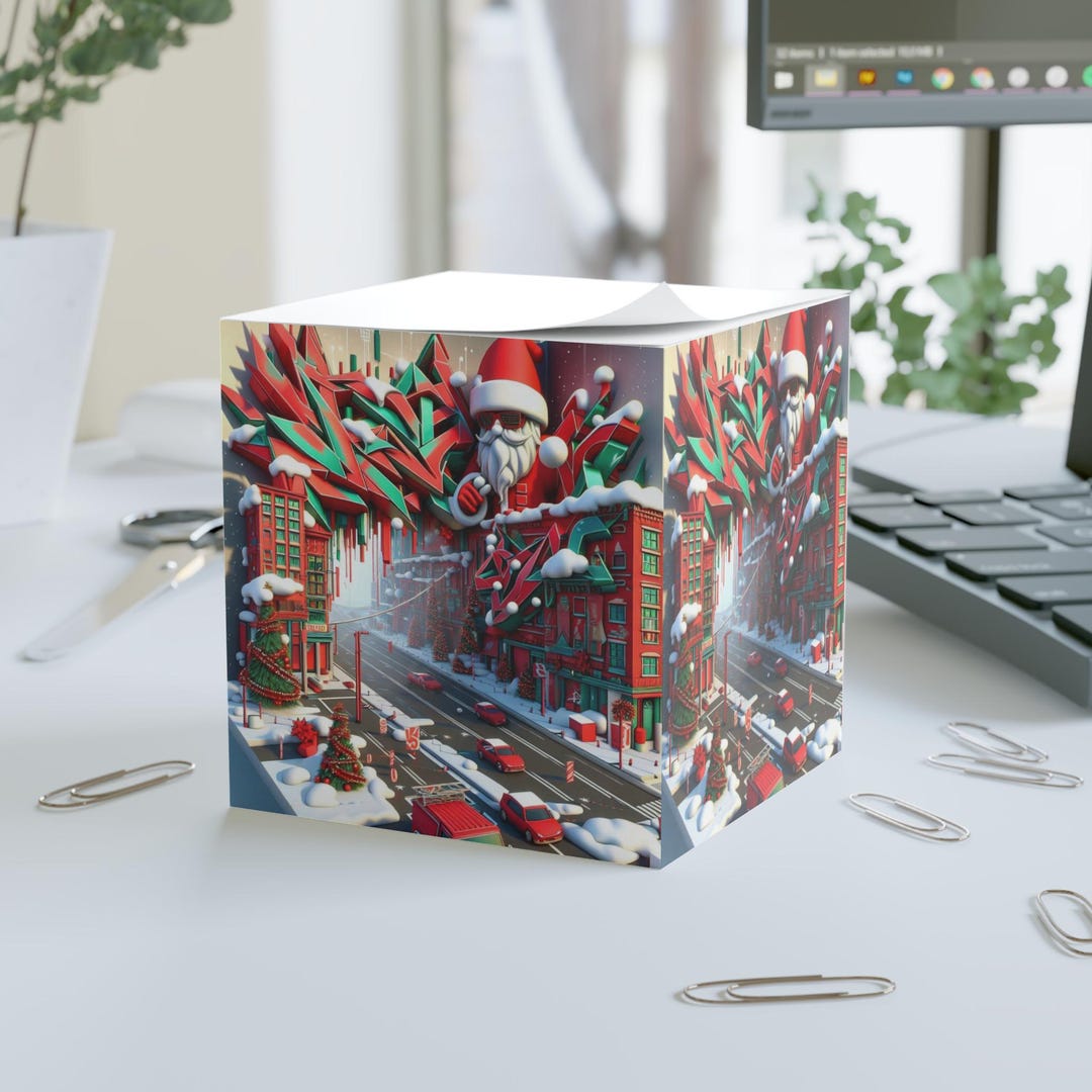 Winter Wonderland Note Cube, Christmas Post-it Notes, Festive ...