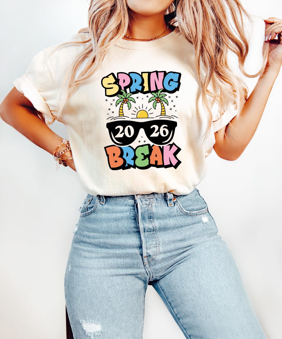 Comfort Colors Spring Break 2026 Shirt, Beach Tee, Front Design Top ...